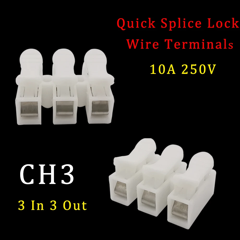Spring Wire Connectors 100pcs CH2 Quick Splice Lock Wire Connectors ...