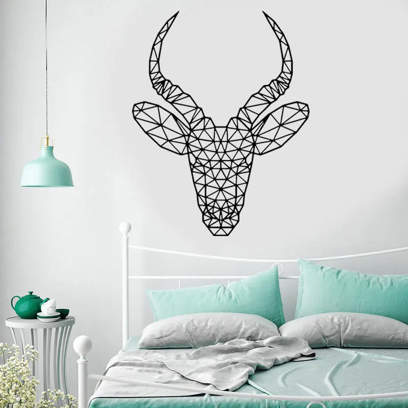 Impala Head Geometric Animal Minimalist Art Wall Sticker Vinyl Home ...