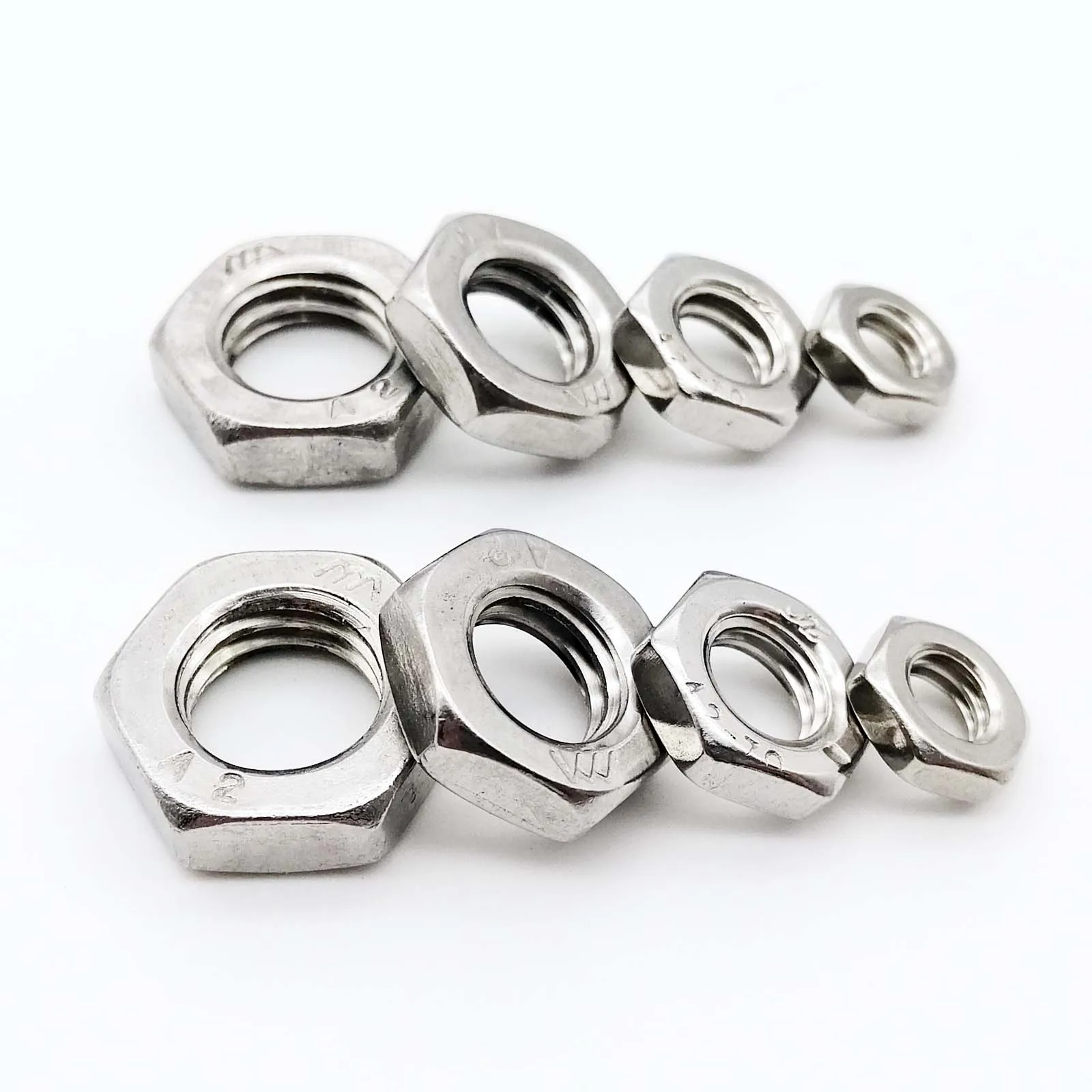 2/5/10/20/50pcs M2 M2.5 M3 M4 M5 M6 M8 M10 M12 M14 M16 304 A2-70 Stainless Steel Flat Hex ...