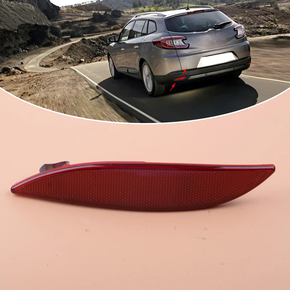 Reflector de parachoques trasero Izquierdo Rojo, luz para Renault Clio ...