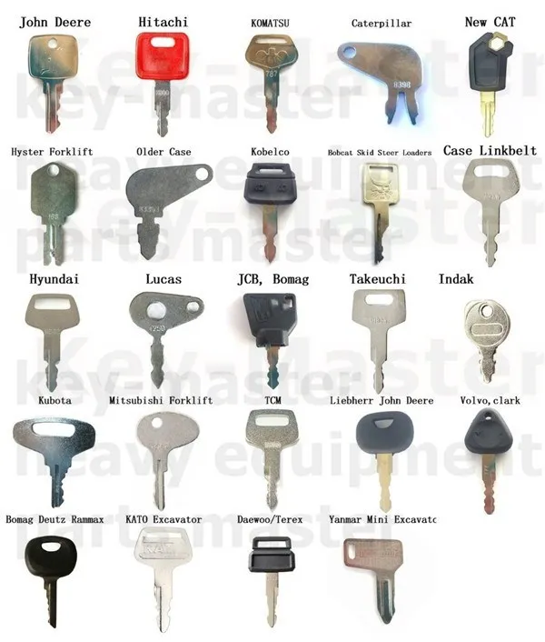 24-Keys-Heavy-Equipment-Construction-Ignition-Key-Set-For-Komatsu ...
