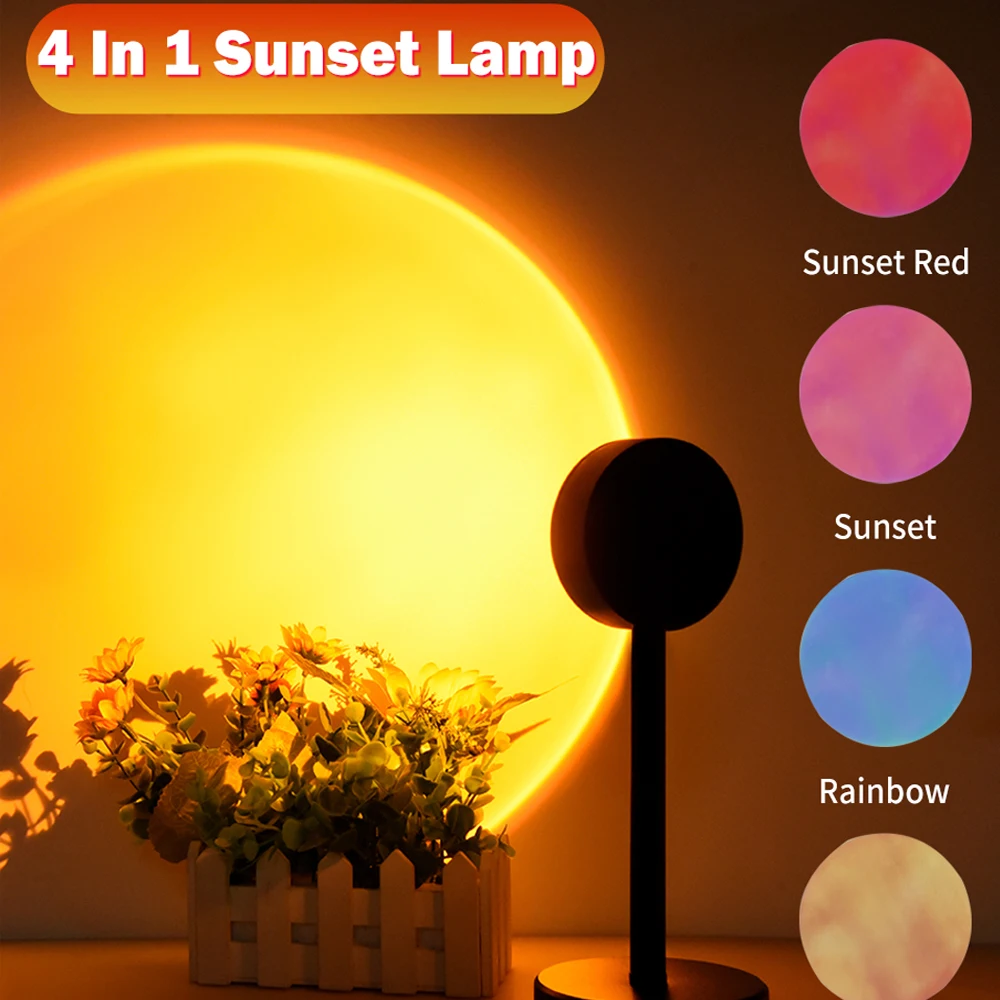 USB-Sunset-Lamp-Sunset-Projector-Mood-Light-Living-Room-Bedroom-Night ...