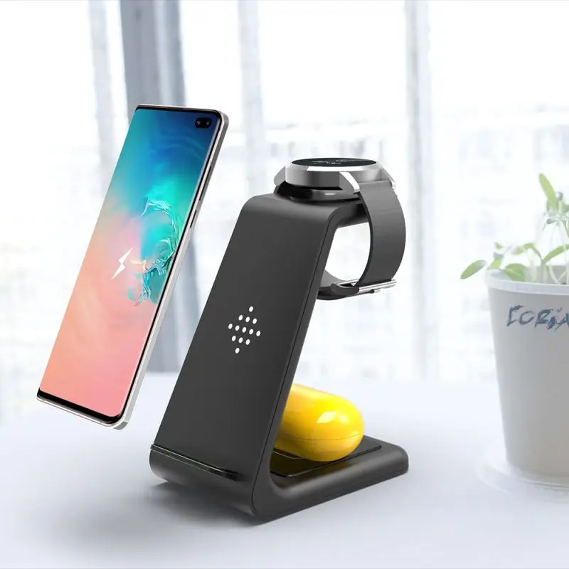 3 в 1 10 Вт Беспроводная зарядная станция для IPhone для samsung Galaxy ...