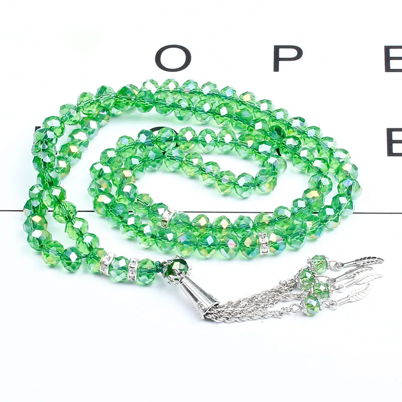 CHAPELET,Blue-5 x 5mm Length 48cm--Perles de prière musulmane islamique ...