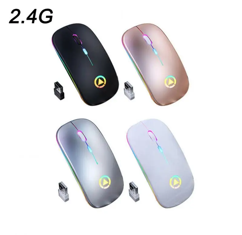 3 grados DPI/1000/1200/1600 ratón 2,4G ratón inalámbrico RGB Juegos de ...