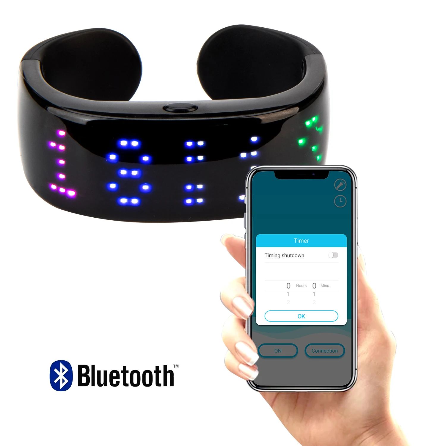 Light Up Led Bracelets Charm Flashing Wristbands Programmable Text ...