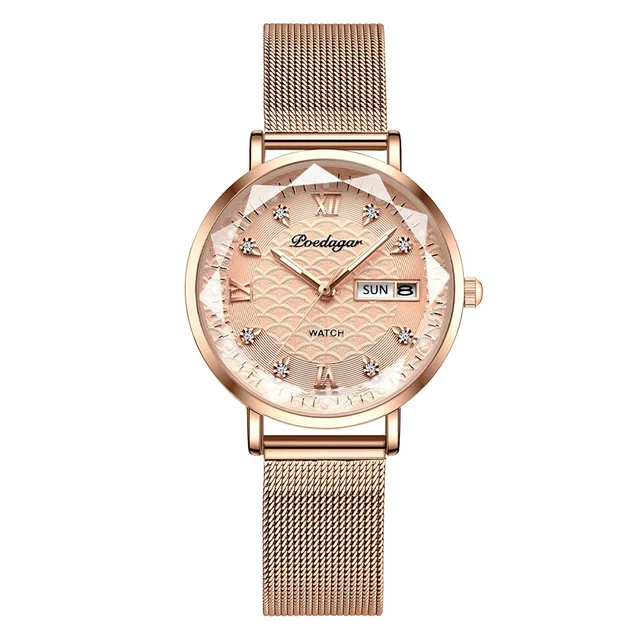 POEDAGAR Watch Women New Fashion Luxury Stainless Steel Wristwatch ...