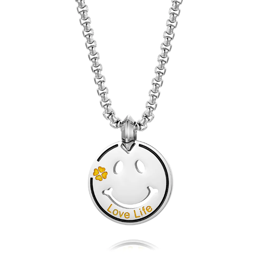 Stainless-Steel-Funny-Smile-Pendant-Necklace-Hip-Hop-Smile-Happy ...