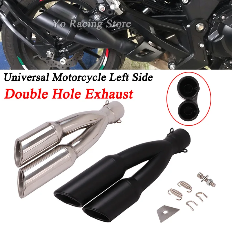 Right-and-Left-Motorcycle-Double-Hole-Exhaust-Pipe-Moto-Motorbike-2 ...