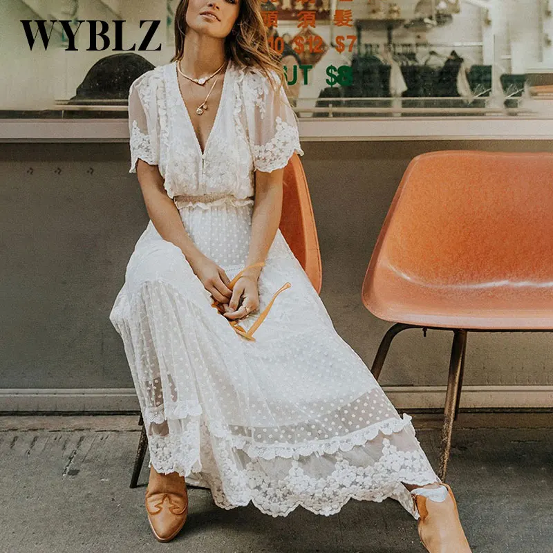 Sheer White Summer Dress