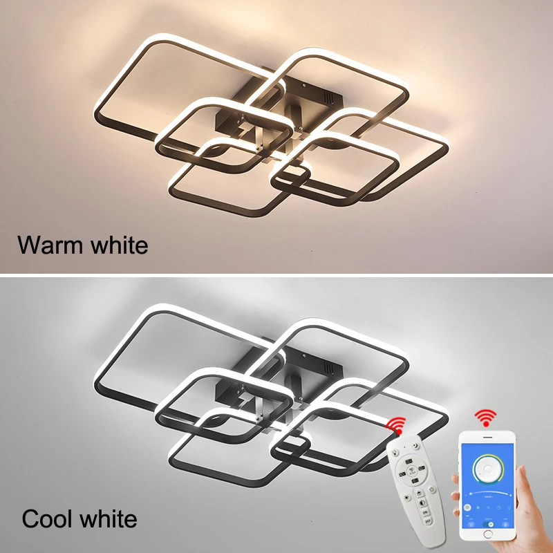 Smart Home Alexa RC APP Modern Led Ceiling Lights Lamp For Living Room ...