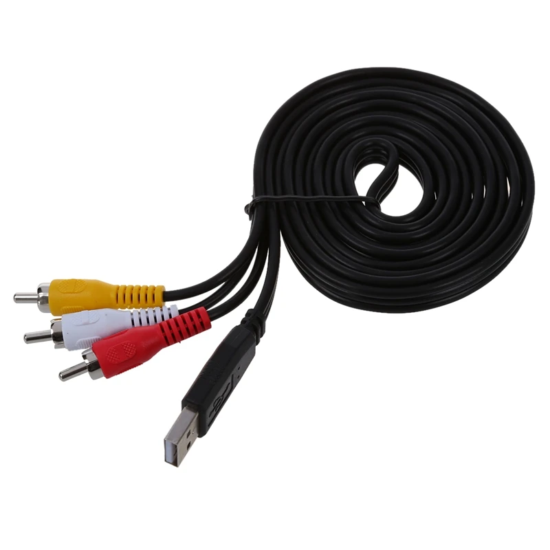 VCD DVD USB Male to 3 RCA Adapter AV Audio Video Cable Cord 1.8M|HDMI ...