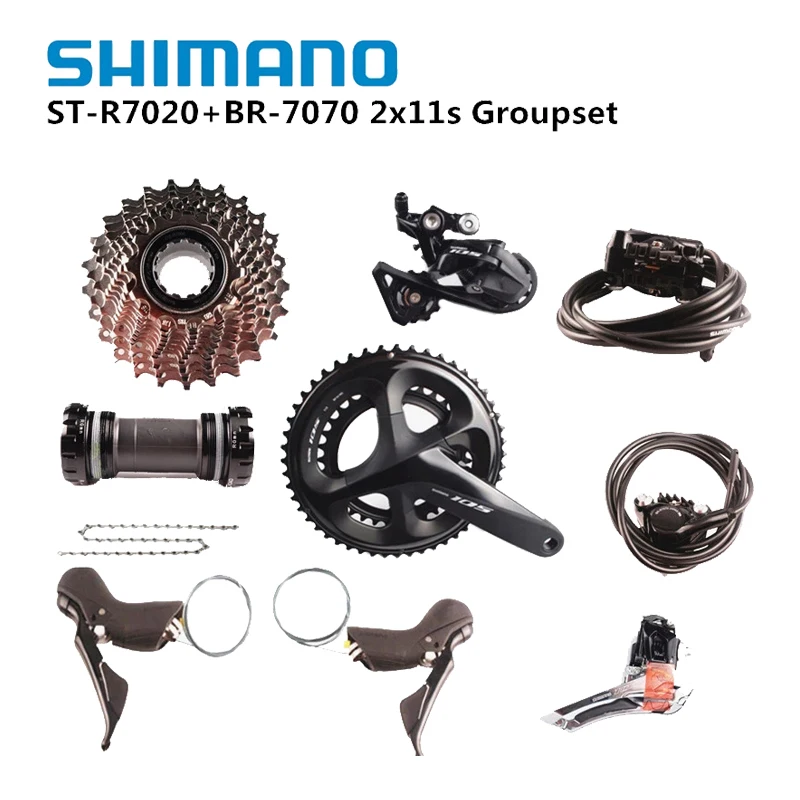 SHIMANO 105 R7020 2x11 Speed Hydraulic Groupset R7020 R7070 Road Bike ...