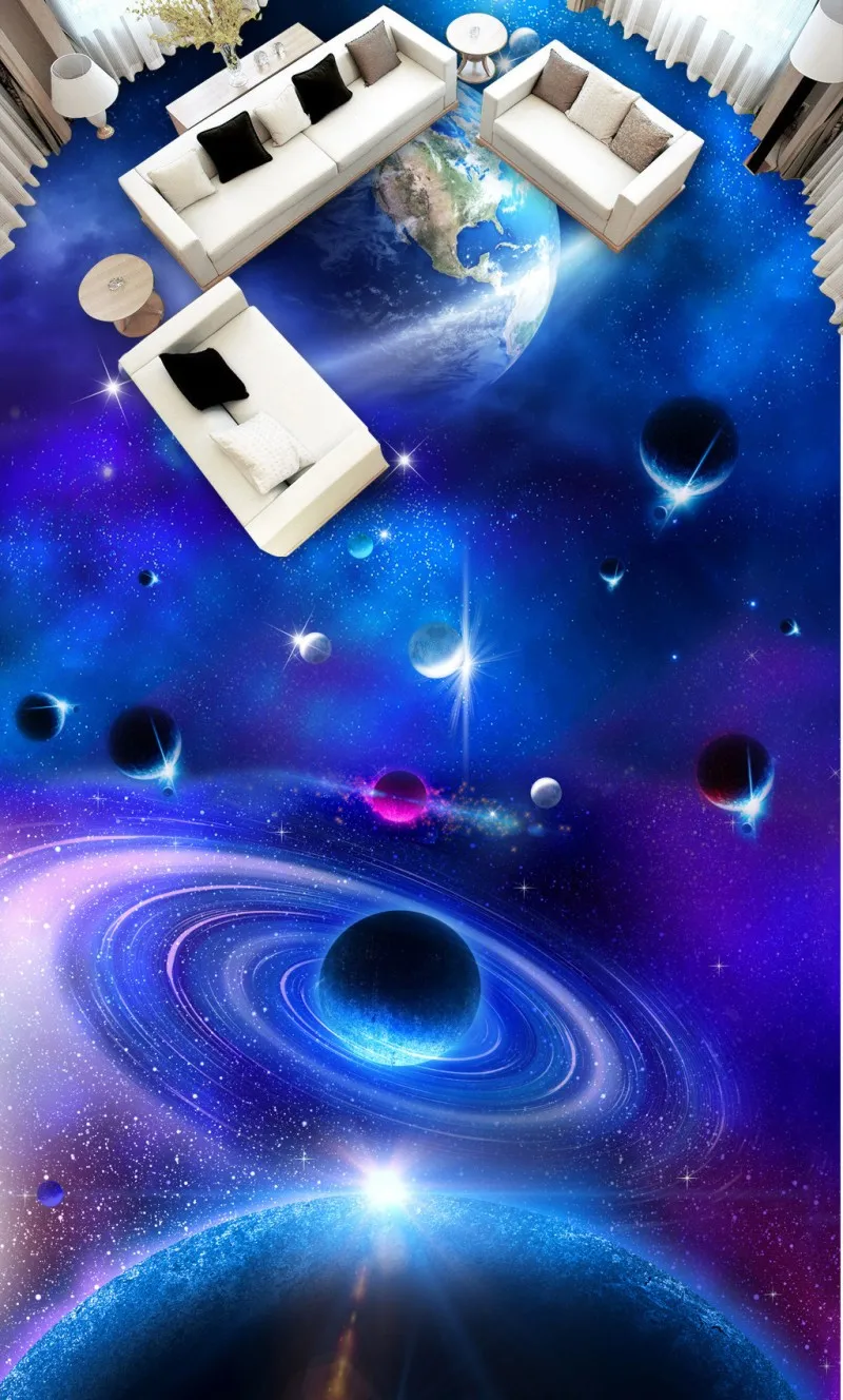 Custom any size HD Starry 3D Floor ceilings Mural 3d ceiling murals ...