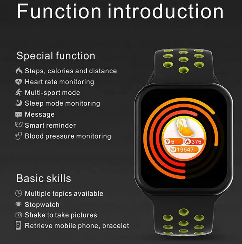 HobbyLane F8 Bluetooth Smart Watch Heart Rate Monitor Calories Fitness ...