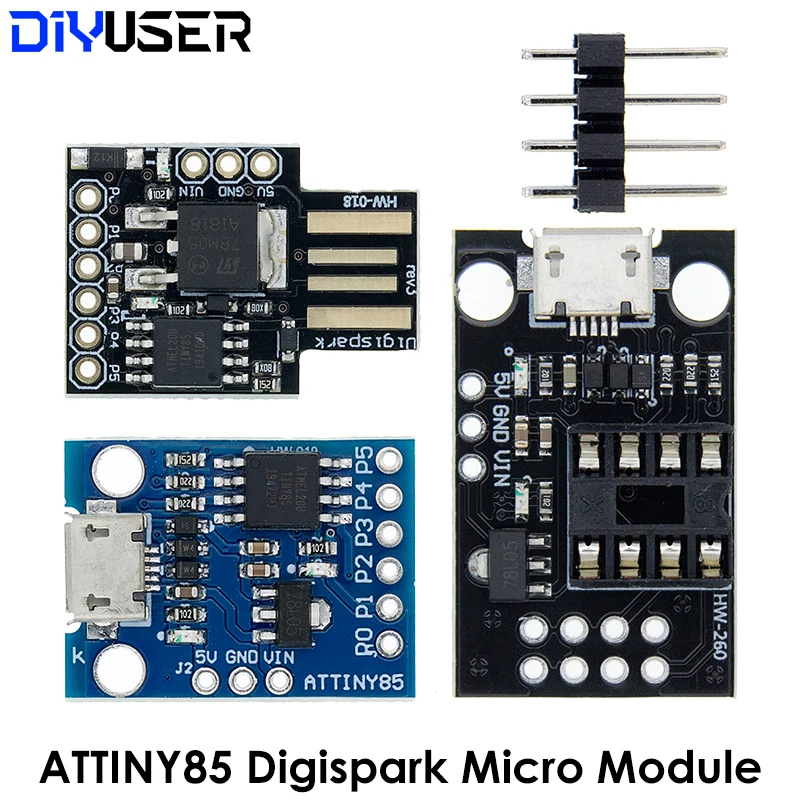 Digispark Placa de desarrollo ATTINY85, módulo ATTINY85, azul y negro, Kickstarter, para Arduino ...