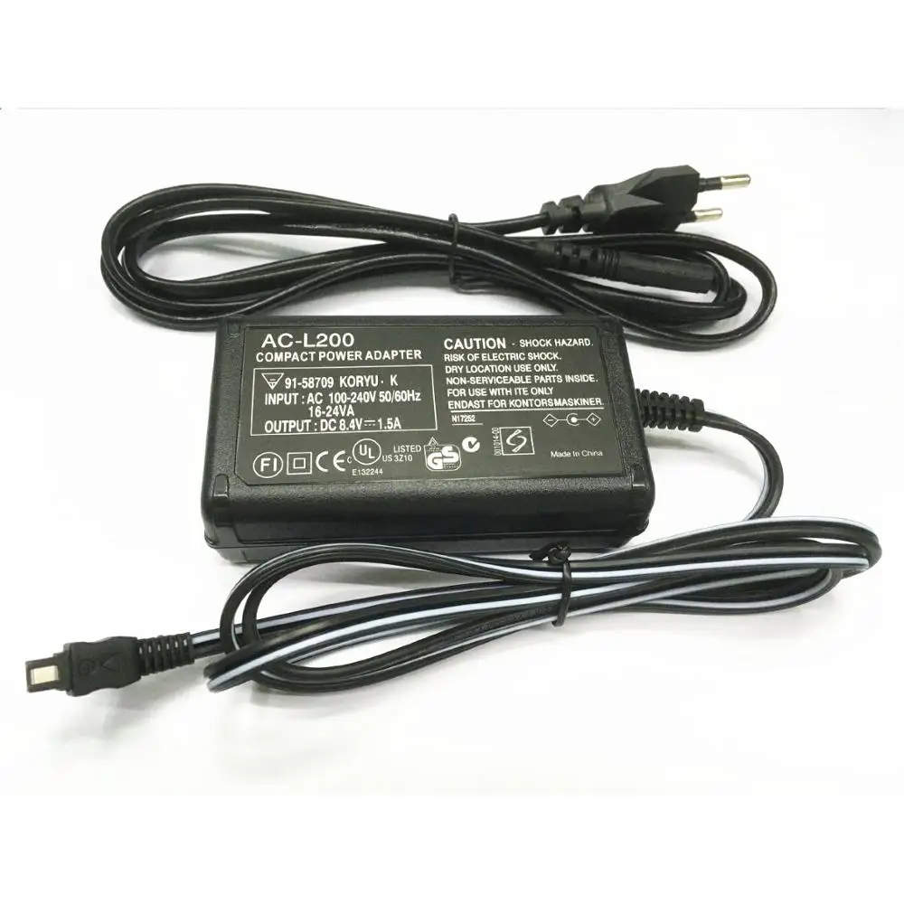Adaptador de corriente AC para Sony AC L200, AC L200C, AC L25, AC L25A ...