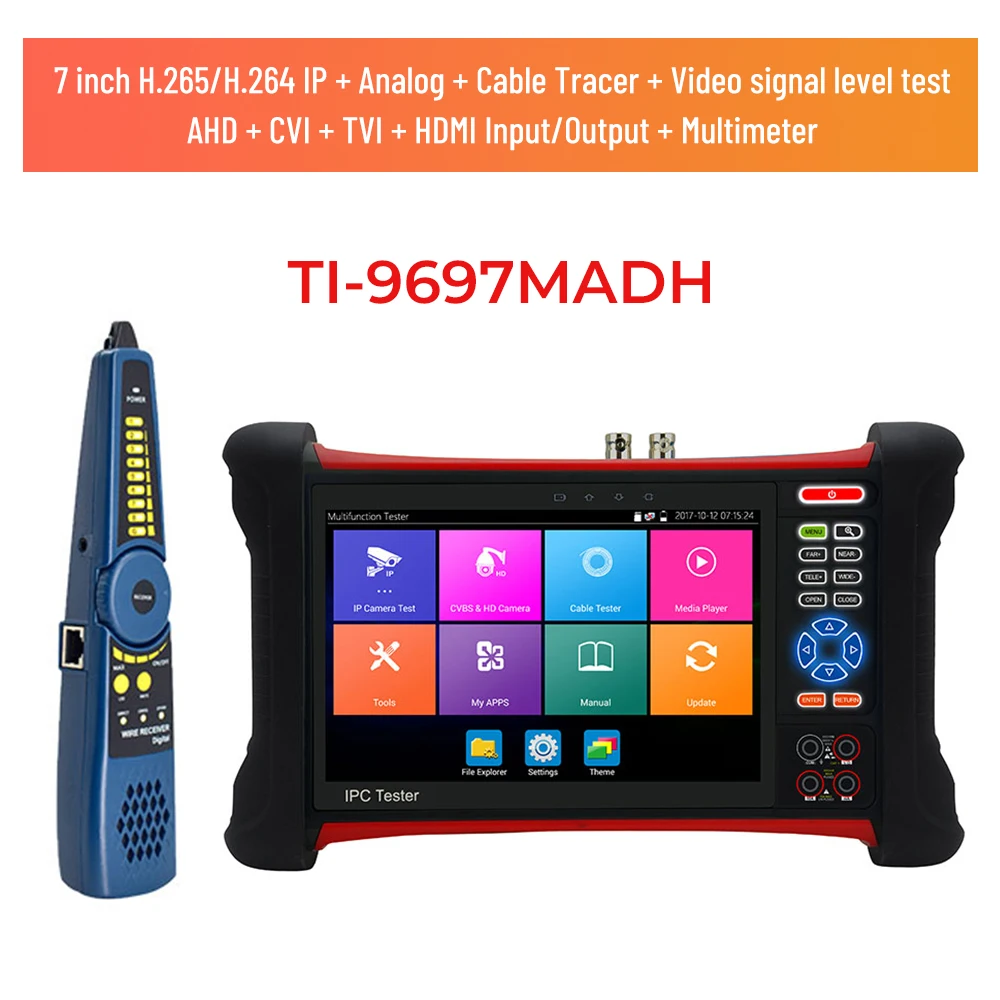 7 inch monitor CCTV Tester 8MP TVI CAI 5MP ADH monitor SDI IP Tester ...