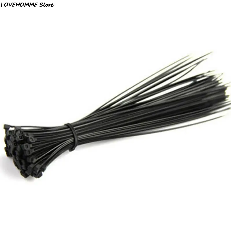 100pcs-100mm-Black-Network-Nylon-Plastic-Cable-Wire-Zip-Tie-Cord-Strap ...