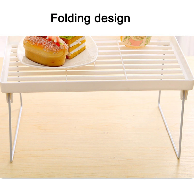 1 Pcs Storage Rack Shelf Foldable Holder Organizer Stackable Kitchen ...