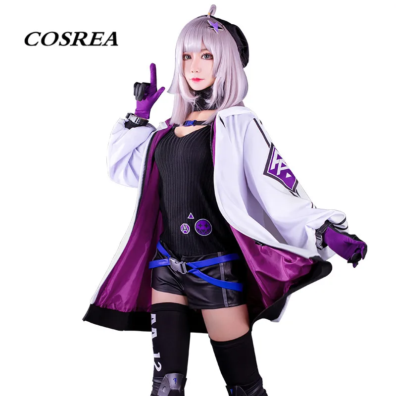 Game-Girls-Frontline-AA12-Cosplay-Costume-Jacket-PU-Shorts-Cap-Kneepad ...