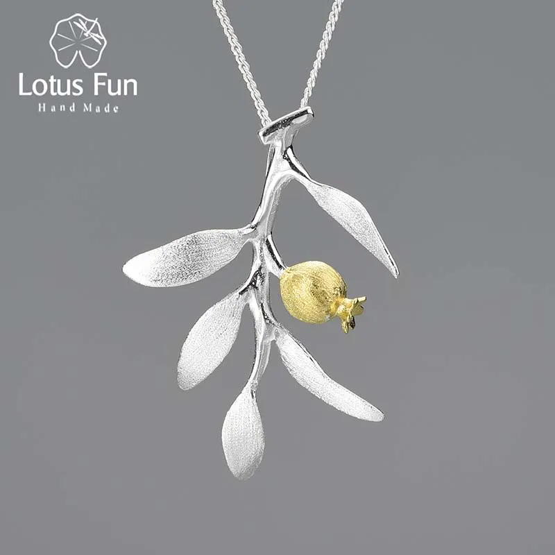 Lotus Fun Pomegranate Fruits Leaves Branch Pendants without Necklace ...
