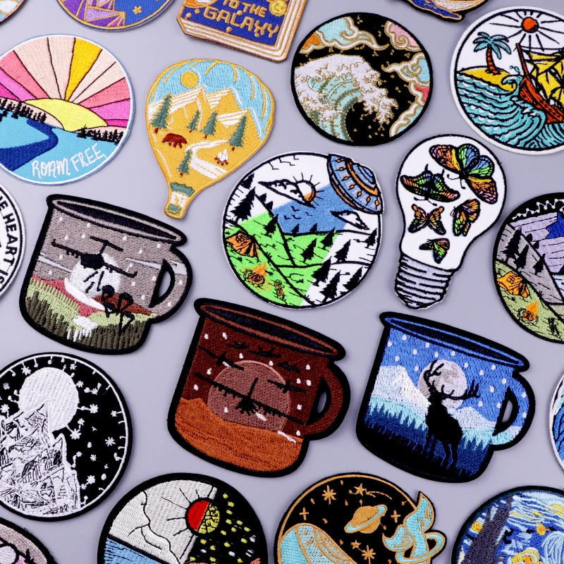 Remendos bordados do deserto para o remendo da montanha da roupa ferro ...