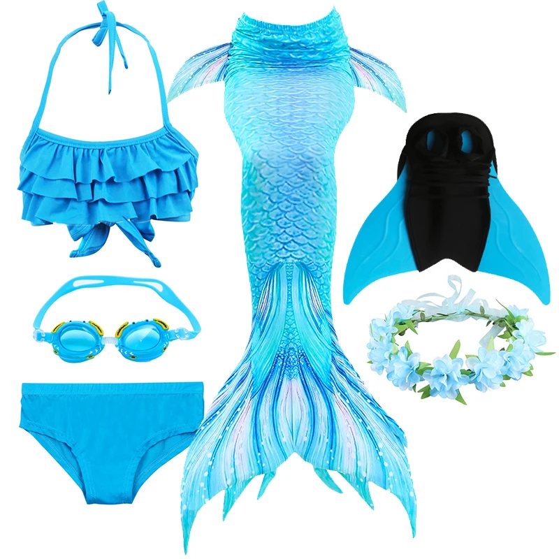 Mermaid tails Kids Swimmable Mermaid Tail girls swimsuit bikini set ...