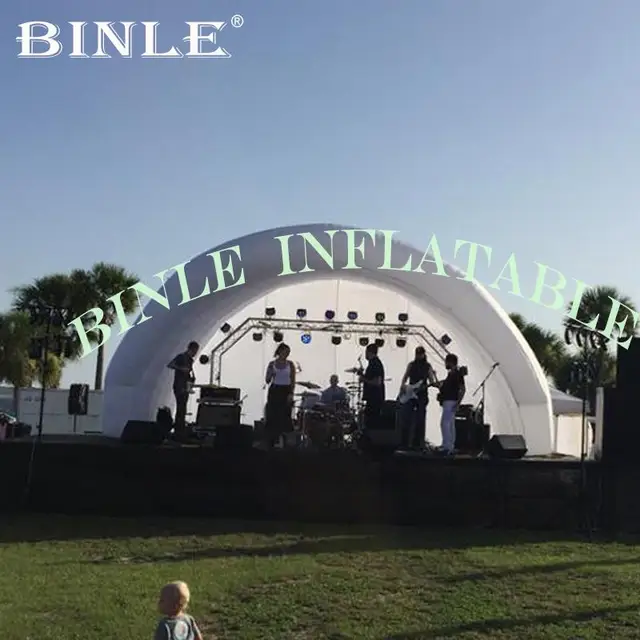 Plain white giant inflatable stage cover white dome inflatable air roof ...