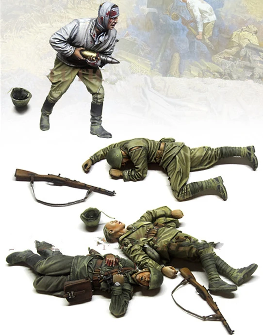 New Unassembled 1/35 Ancient Injured Man Include 4 Resin Figure ...