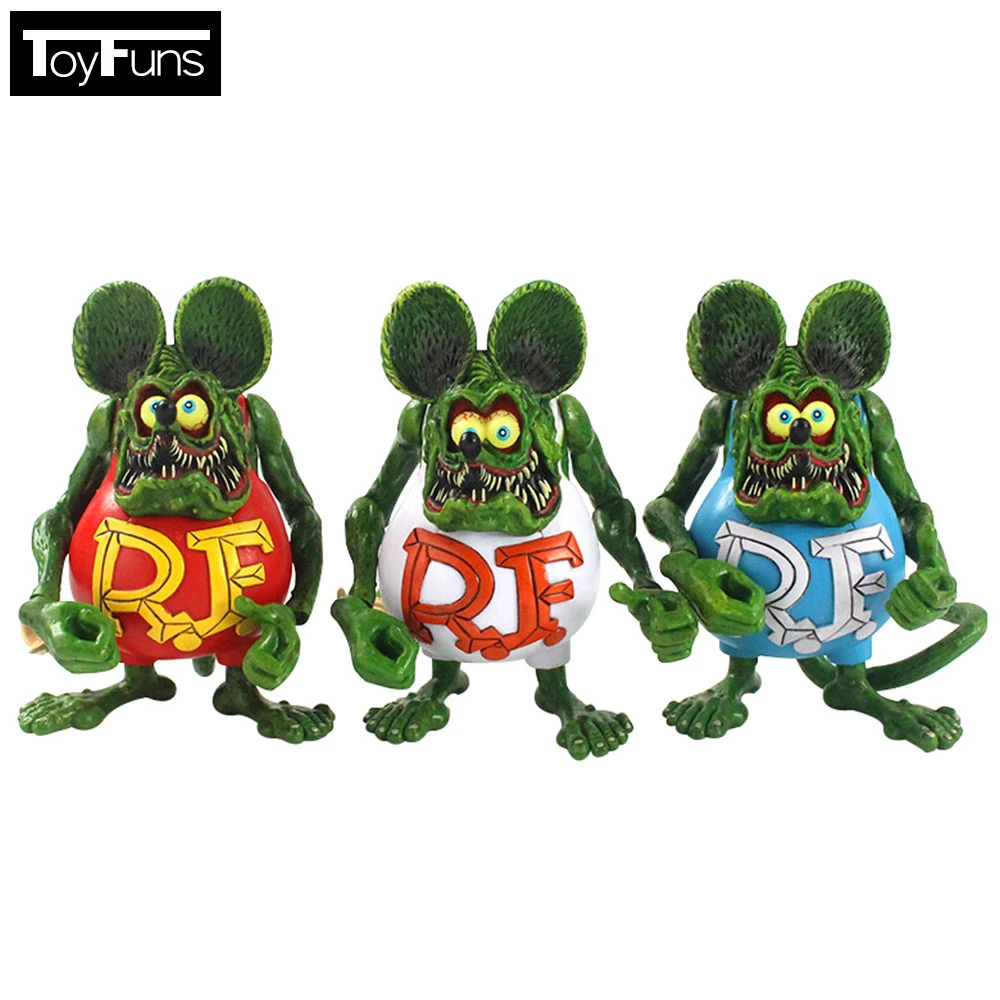 12cm 3styles Anime Animal Crazy Mouse Rat Fink Movable Pvc Action ...