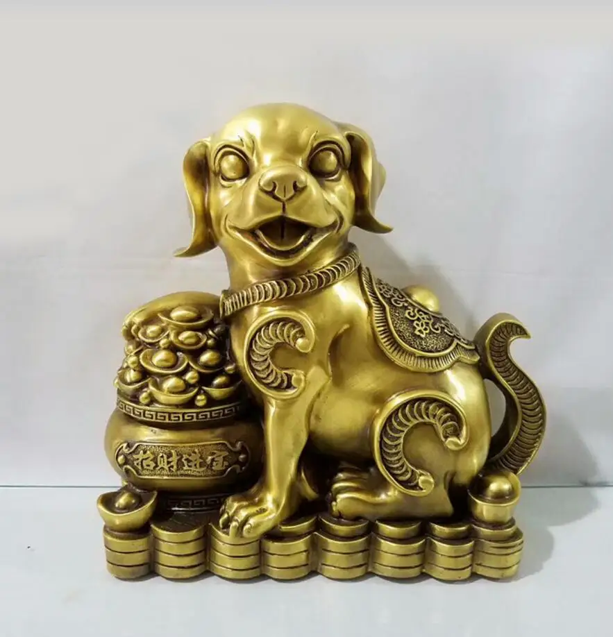 Copper-Statue-Pure-copper-money-Dog-Ornament-twelve-Chinese-Zodiac-dog ...