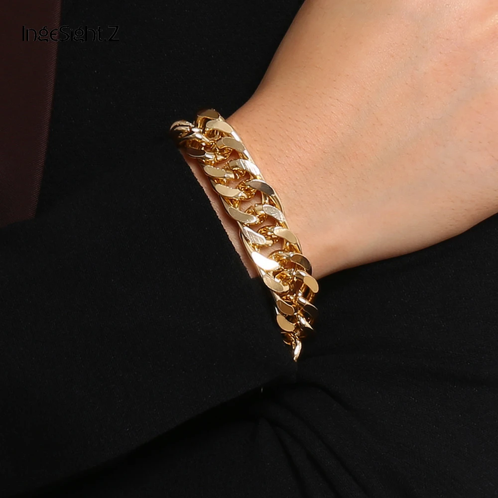 Chunky Gold Bracelet Women | Chunky Fashion Gold Bracelet | Gold Color ...