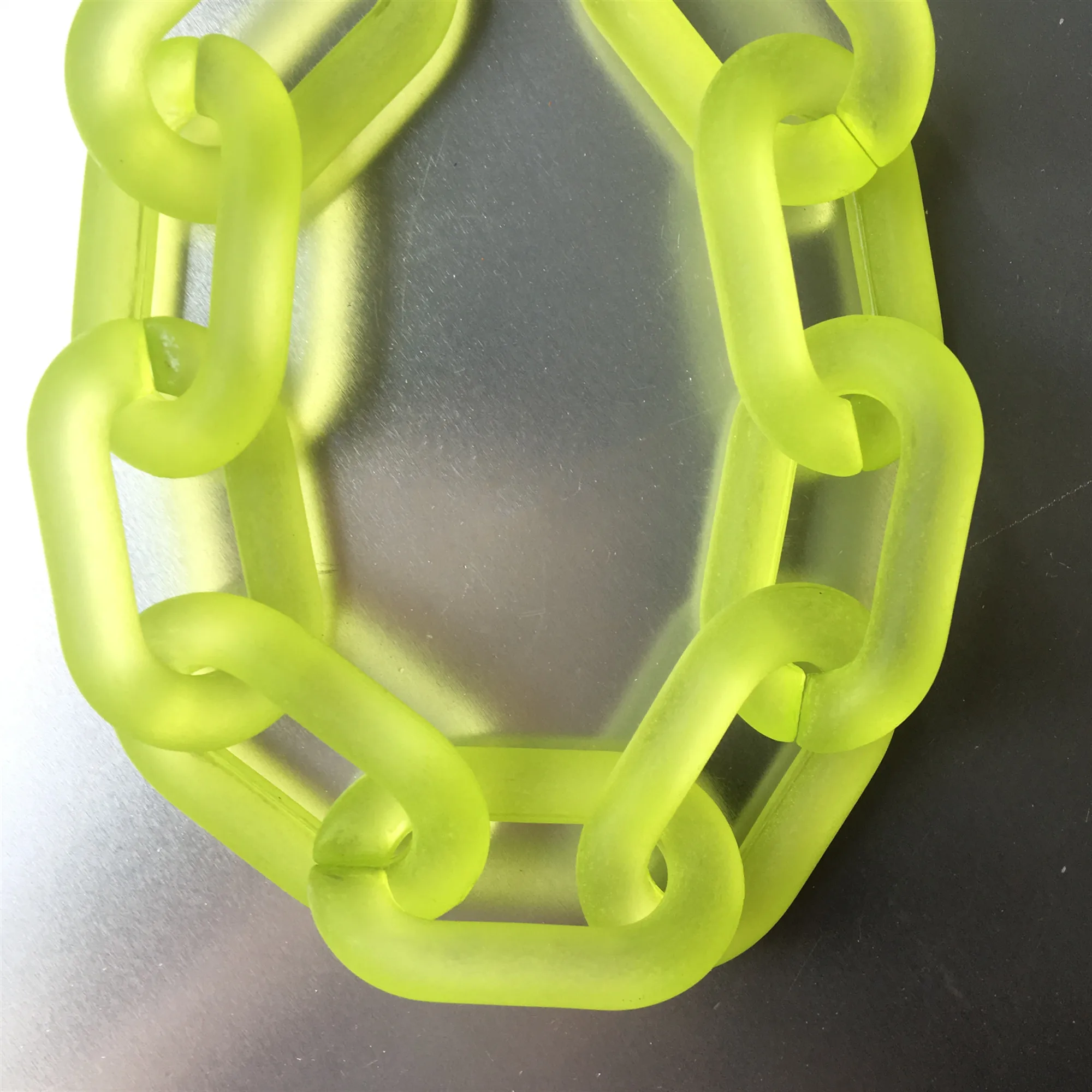 20pcs Big Matte Neon Green Oval Acrylic Chunky Chain Links, Translucent ...