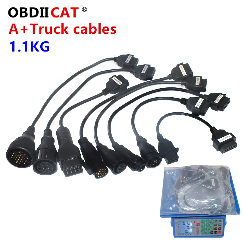 High Quality full set Truck Cables OBD2 Turck Cable Diagnostic tool ...