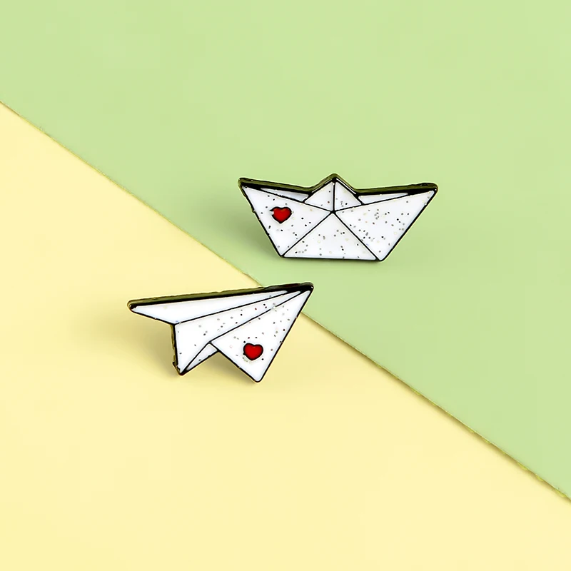 Cartoon-Couple-Pins-Aircraft-Boat-Love-Enamel-Pins-Love-Letter-Cute ...