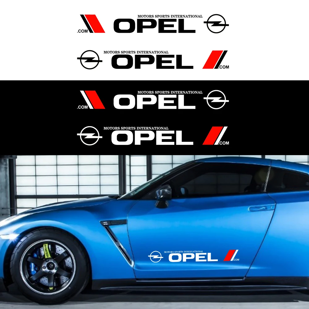 2pcs Car Door Side Stickers Body Decals Car Logo Decal Styling For Opel ...