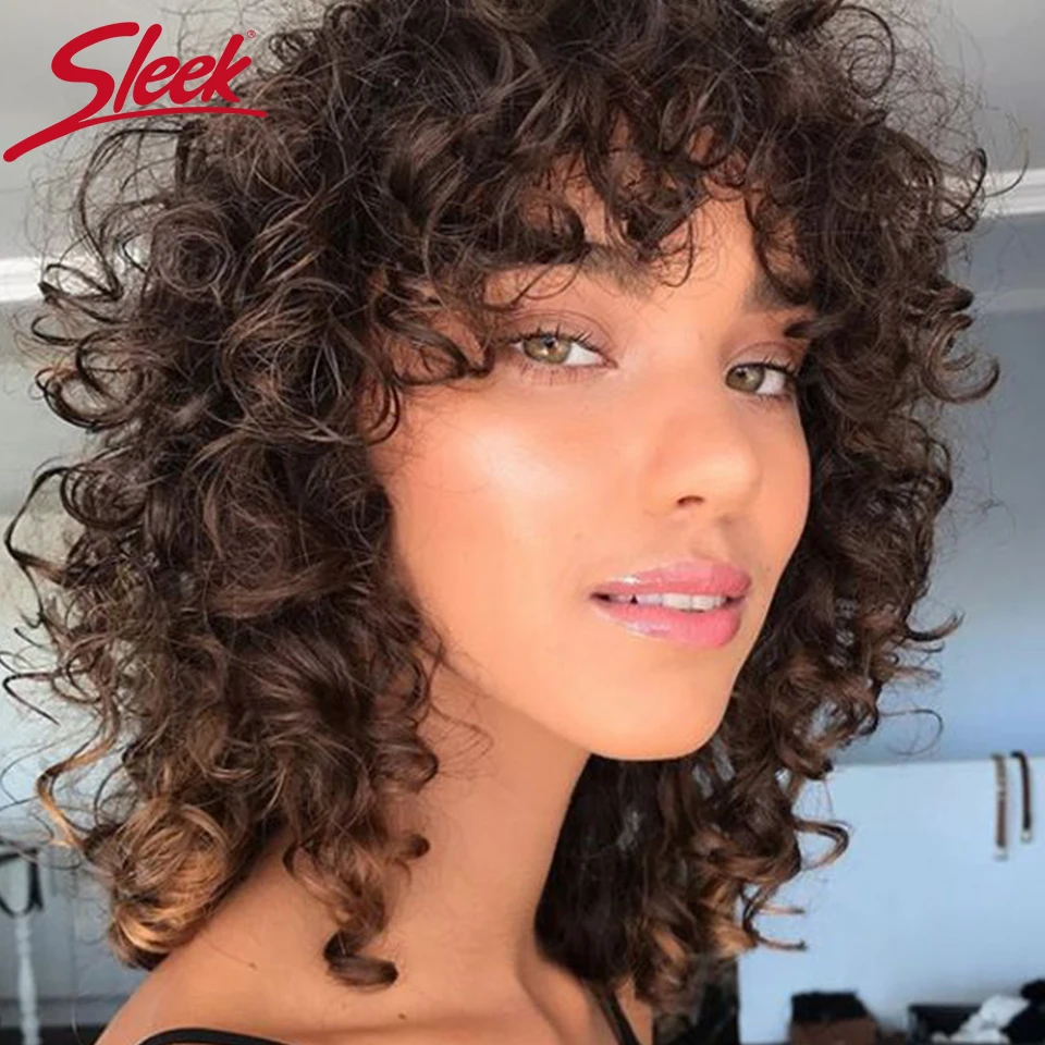 Parrucche-per-capelli-umani-ricci-eleganti-per-le-donne-parrucca-corta ...