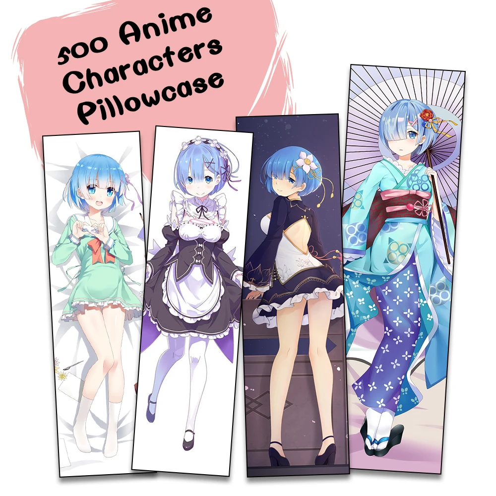 Re:Zero Rem Ram Dakimakura 베개 케이스 일본식 코스프레 카와이 애니메이션 만화 바디 베개 케이스 오타쿠 ...