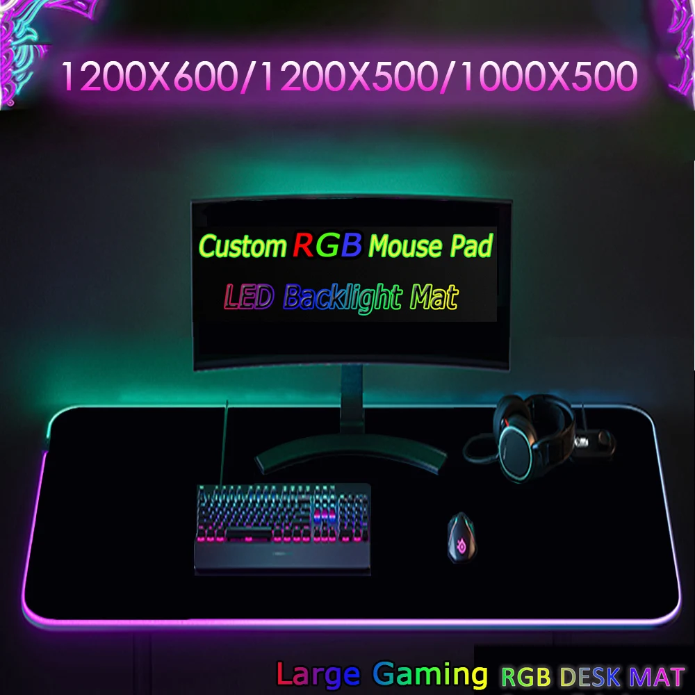 Huge Gaming Mouse Mat Custom Mouse Pad Rgb Slipmat Backlit Mat 1200x600 ...