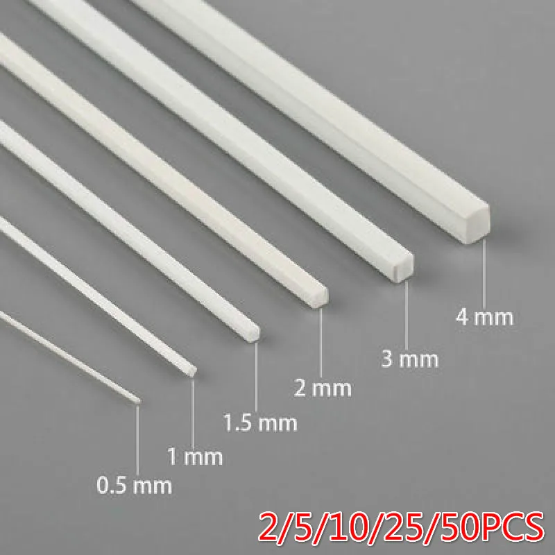 2/5/10/25/50pcs ABS White Square Plastic Rod Stick For Architecture ...