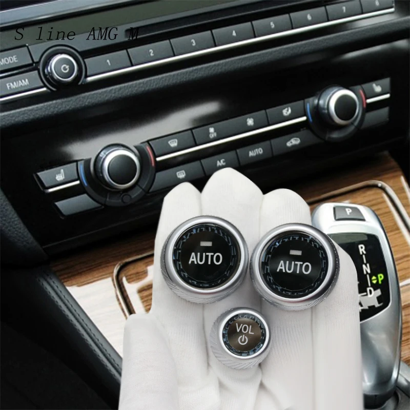 Car Styling Crystal Air Conditioning Buttons Switch Cover Stickers Trim ...