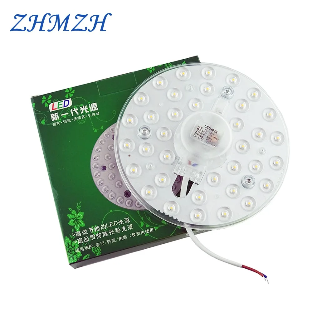10 개/몫 AC 220V LED 모듈 12W 18W 24W 36W 라운드 2835 통합 심지 램프 패널 천장 조명에 대 한 ...