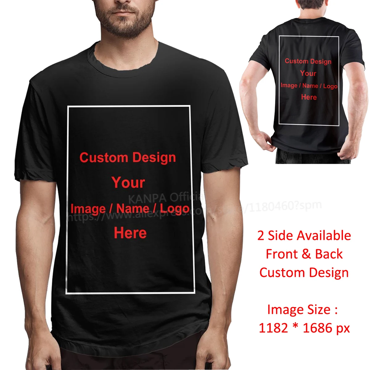 2-Sides-Custom-Design-Men-s-Short-Sleeve-T-shirt-Front-Back-Customized ...