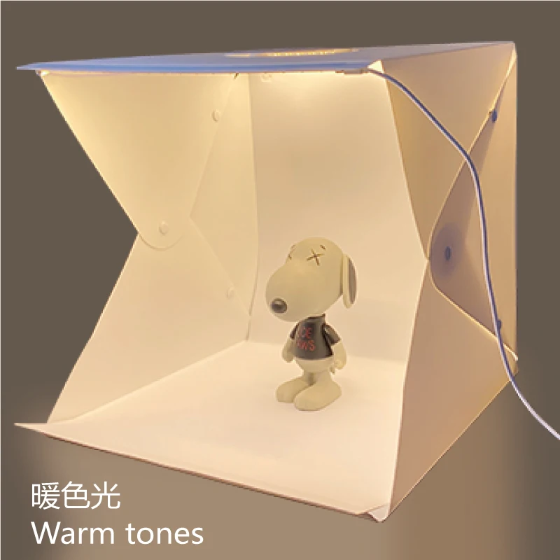 Two Colors 2 Led Folding Light Box 30 * 30cm Portable Photo Studio Soft ...