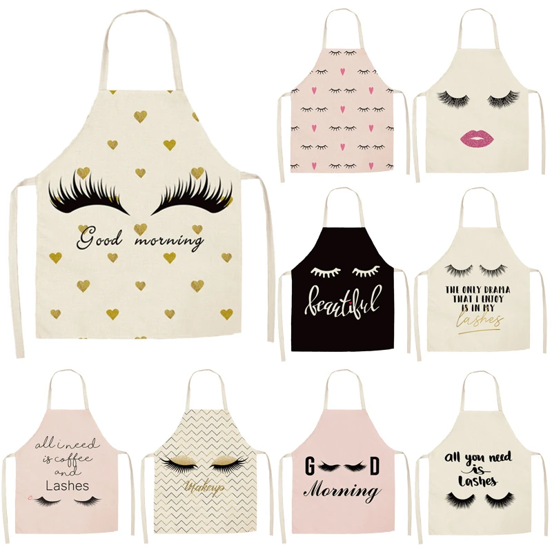 1Pcs-Eyelash-Printed-Cleaning-Art-Aprons-Sleeveless-Home-Cooking ...