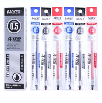 20 Pcs /Box BAOKE PS106E 0.5mm Neutral Pen Refill For Office Gel Pen ...