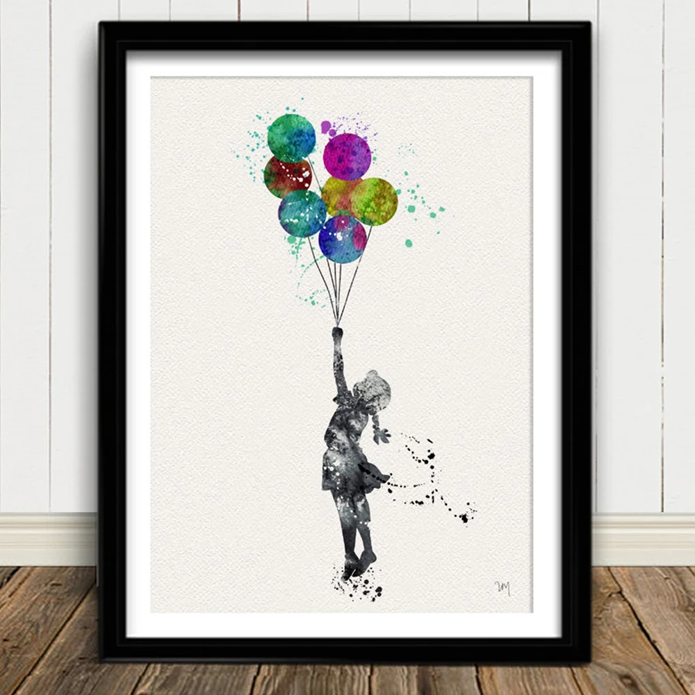 Banksy Balloon Girl Floating
