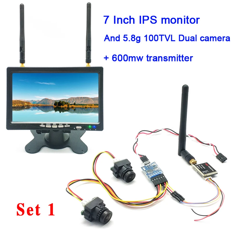 Monitor-con-c-mara-de-v-deo-Dual-para-Dron-teledirigido-5-8G-40CH-7 ...