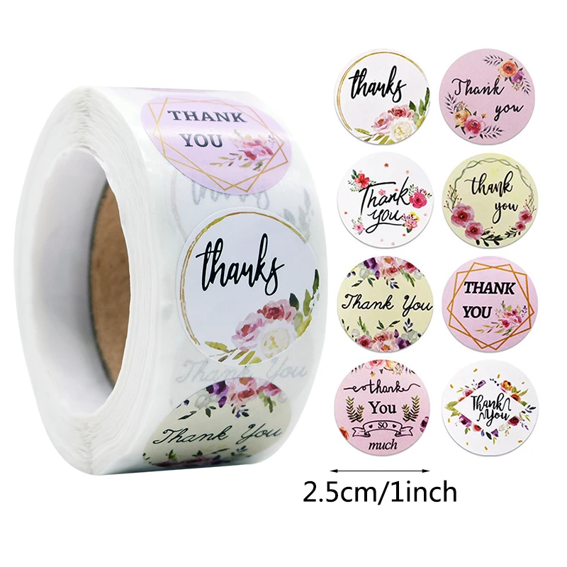 500pcs-roll-2-5cm-Gift-Bags-Seal-Stickers-Thank-You-Label-Wedding ...